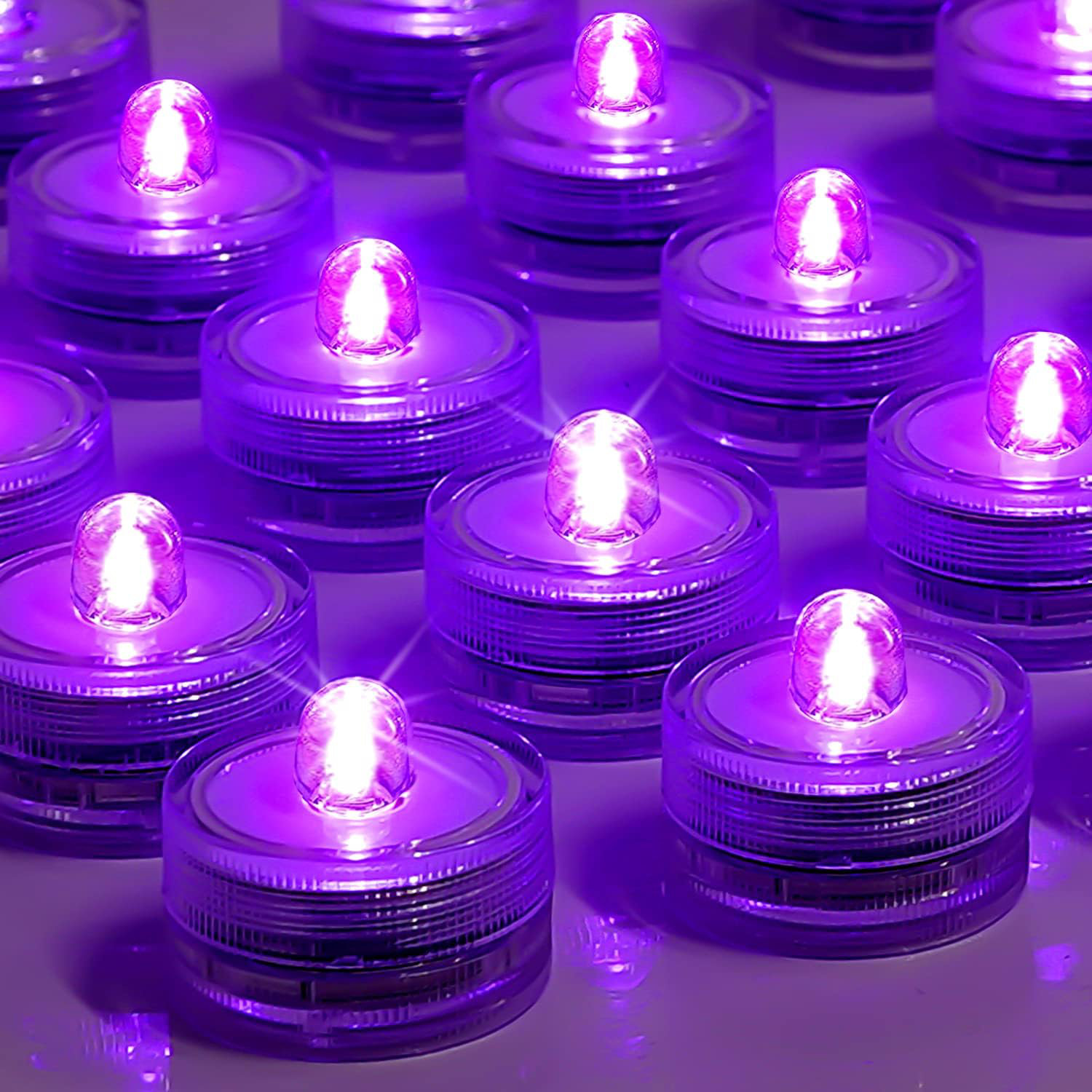 Fashion Finesse Submersible LED Light,Purple LED Tea Lights, Battery ...