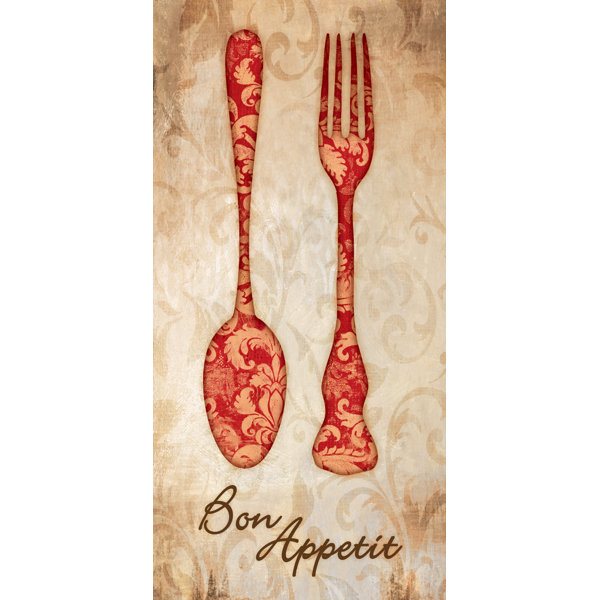 Astoria Grand Red Utensils - Wrapped Canvas Painting | Wayfair.co.uk