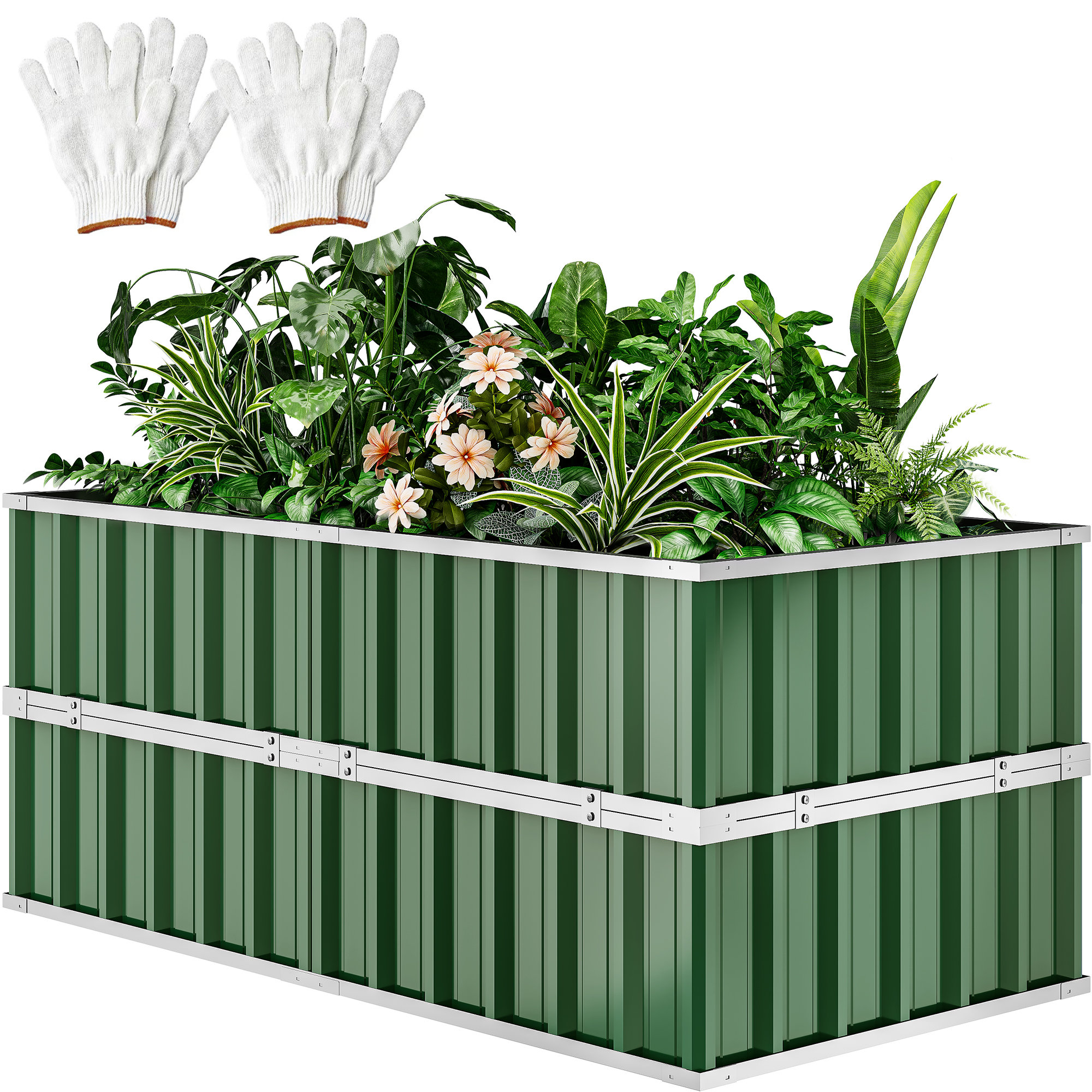 Arlmont & Co. Saule 5.7x3x2 ft 2 Tiers Stackable Raised Garden Bed ...