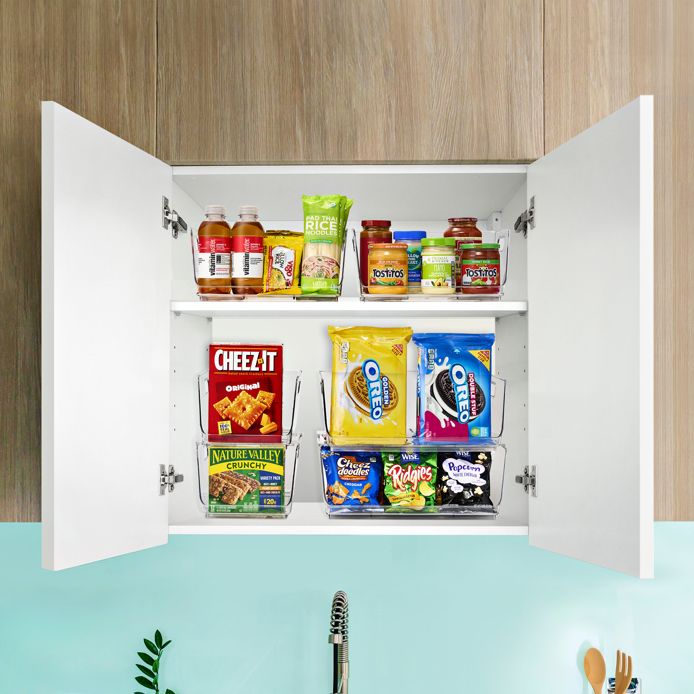 Sorbus 4 Pack Medium Clear Open Front Stackable Kitchen and Fridge ...