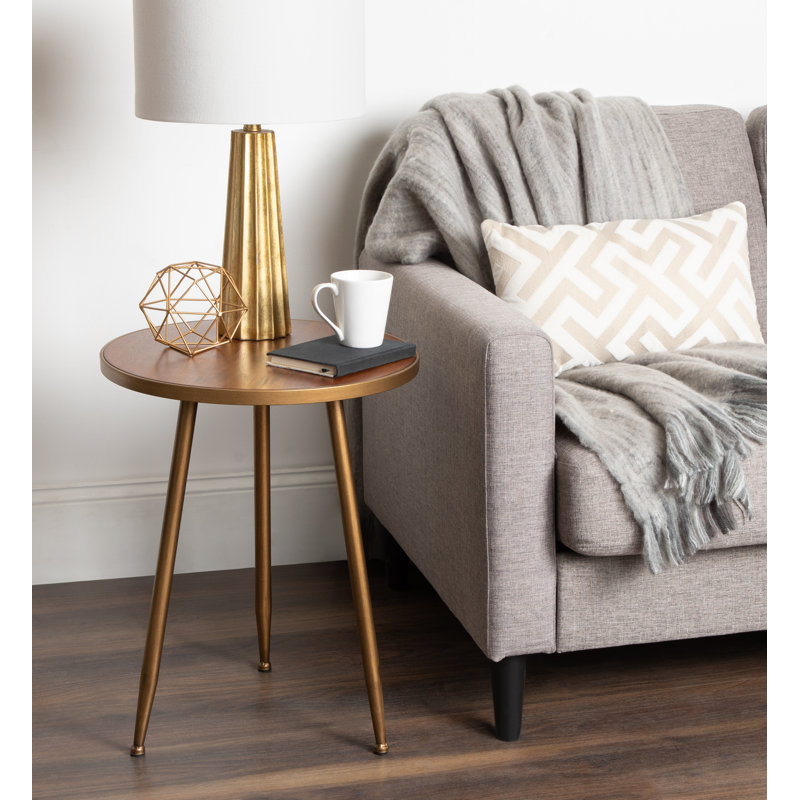Wade Logan® Moffat 3-Legged Round Wood and Metal End Table & Reviews ...