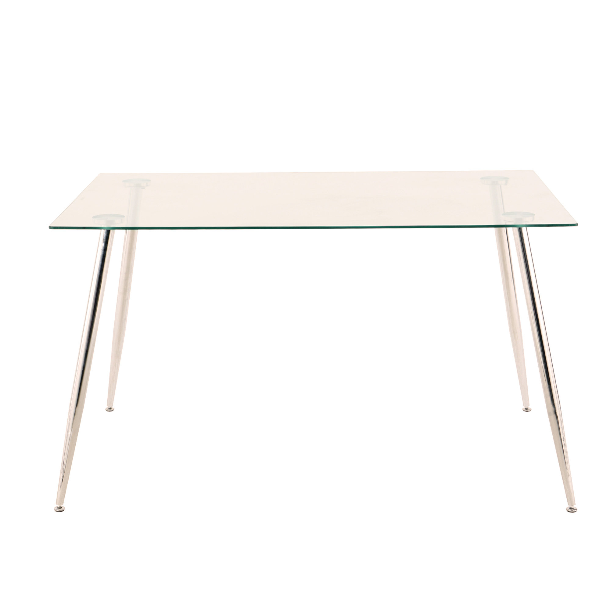 Mercer41 Modern simple rectangular glass dining table, solid tempered ...