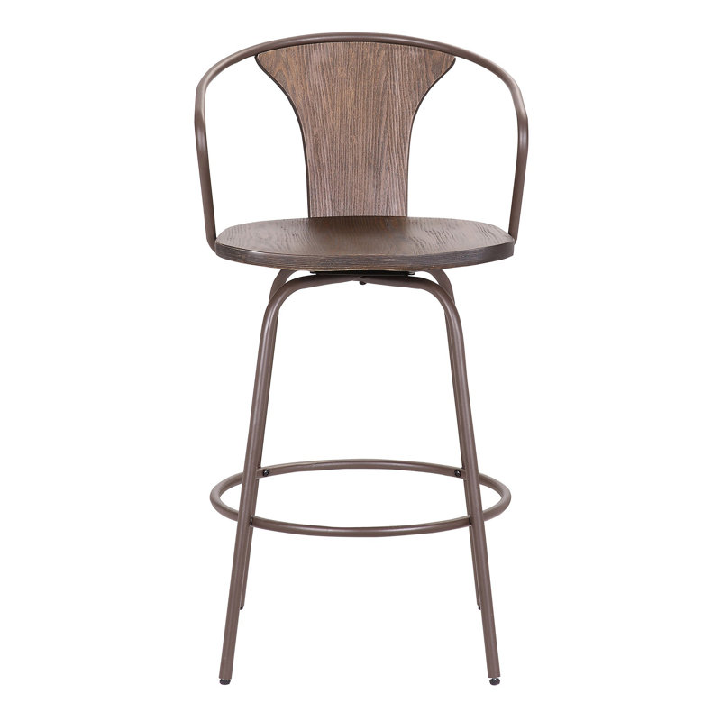 Steelside™ Cardella Swivel Counter Stool with Metal Frame & Reviews ...