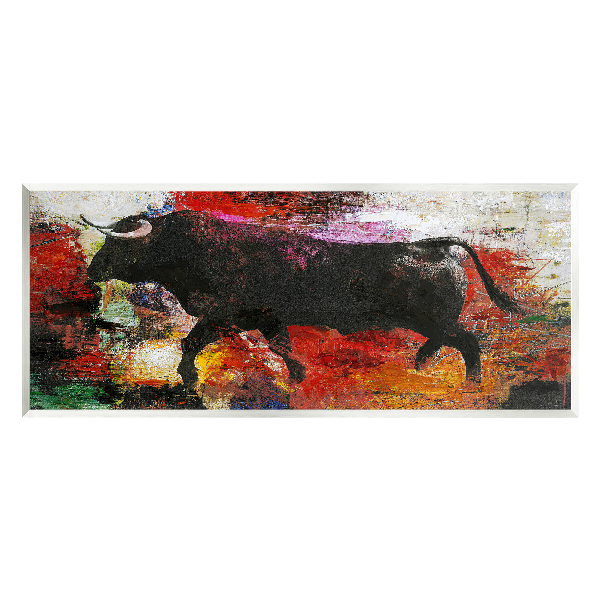 Stupell Industries Layered Street Style Racing Bull Vivid Red Splatter ...