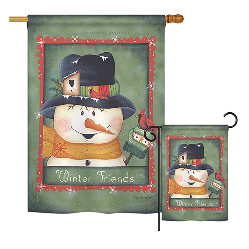 Breeze Decor Winter Friends Wonderland Impressions 2-Sided Polyester 2 ...