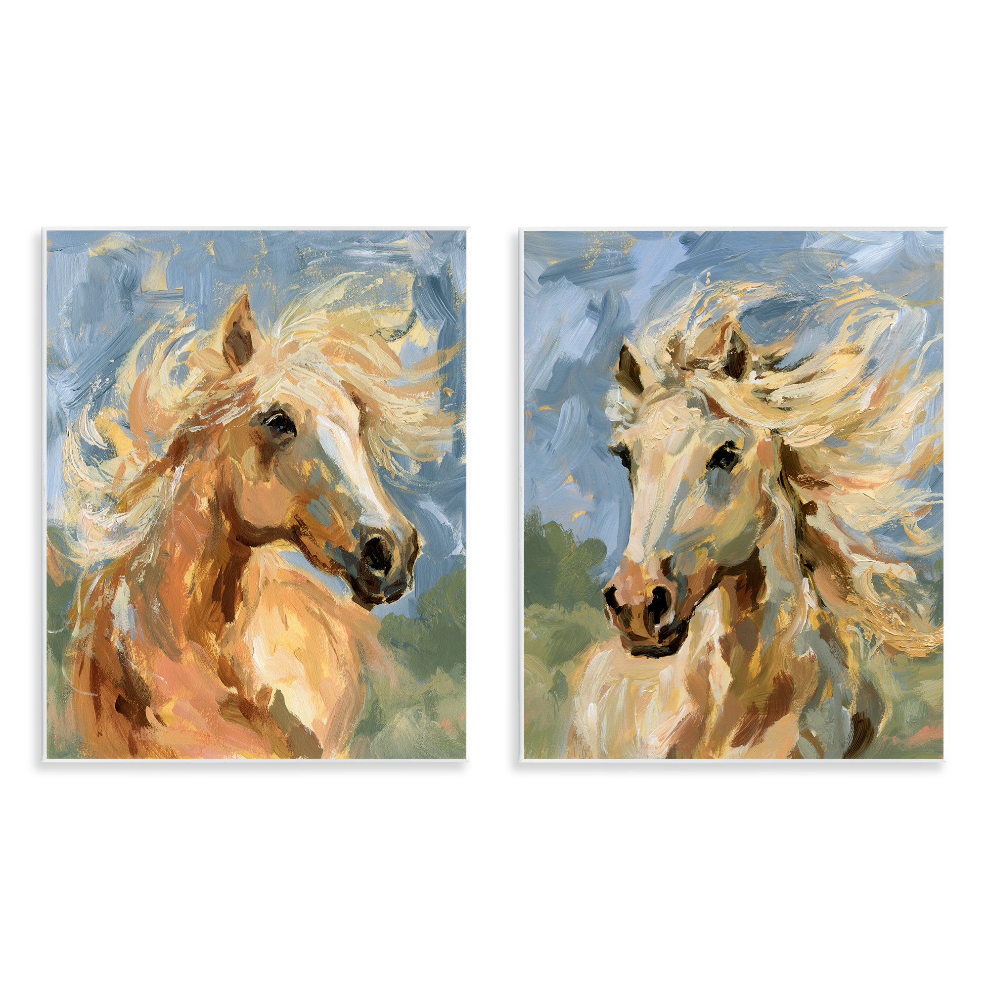 Union Rustic Windblown Manes Horses Wall Plaque Art Set by Victoria ...