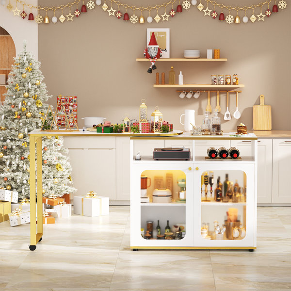 Ivy Bronx Kodie 43.5“-59'' Rotating Sideboards & Buffets Cabinet | Wayfair