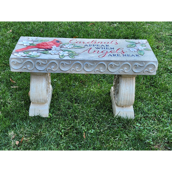 The Twillery Co.® Algona LED Cardinals Outdoor Statuary Memorial Bench ...