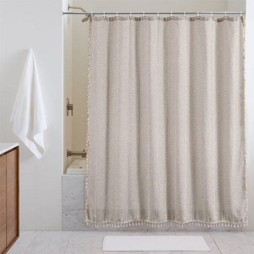 Linen Shower Curtains & Shower Liners You'll Love | Wayfair