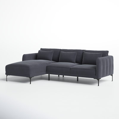 AllModern Rae 2 - Piece Velvet Sectional & Reviews | Wayfair