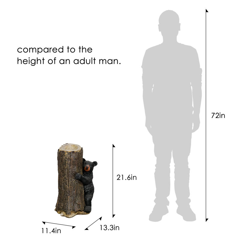 Millwood Pines Black Bear Tree Hugger Concrete Lawn Outdoor Garden ...