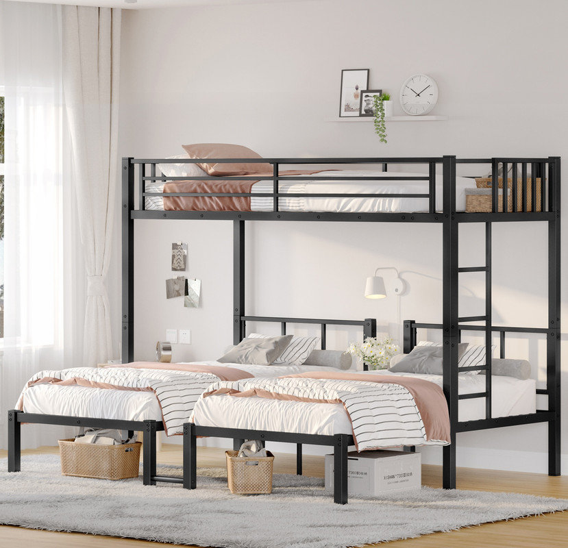 Isabelle & Max™ Twin over Twin & Twin Bunk Beds for 3, Twin XL over Twin & Twin Bunk Bed Metal ...