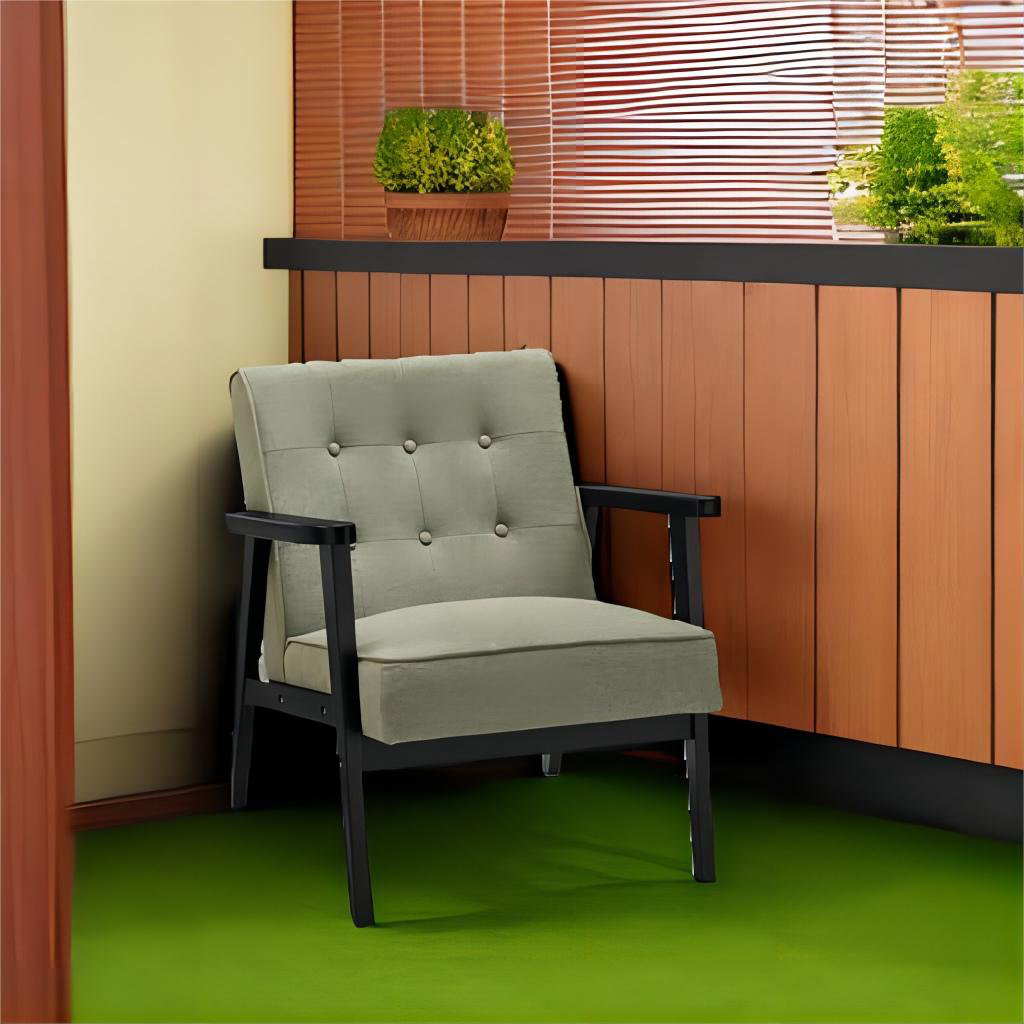 Corrigan Studio Leisure Chair, Mid-Century Modern Arm Chair With Solid ...