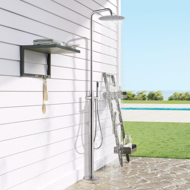 RBROHANT Outdoor Shower Faucet Kit, Exposed Shower Faucet Set Rainfall ...