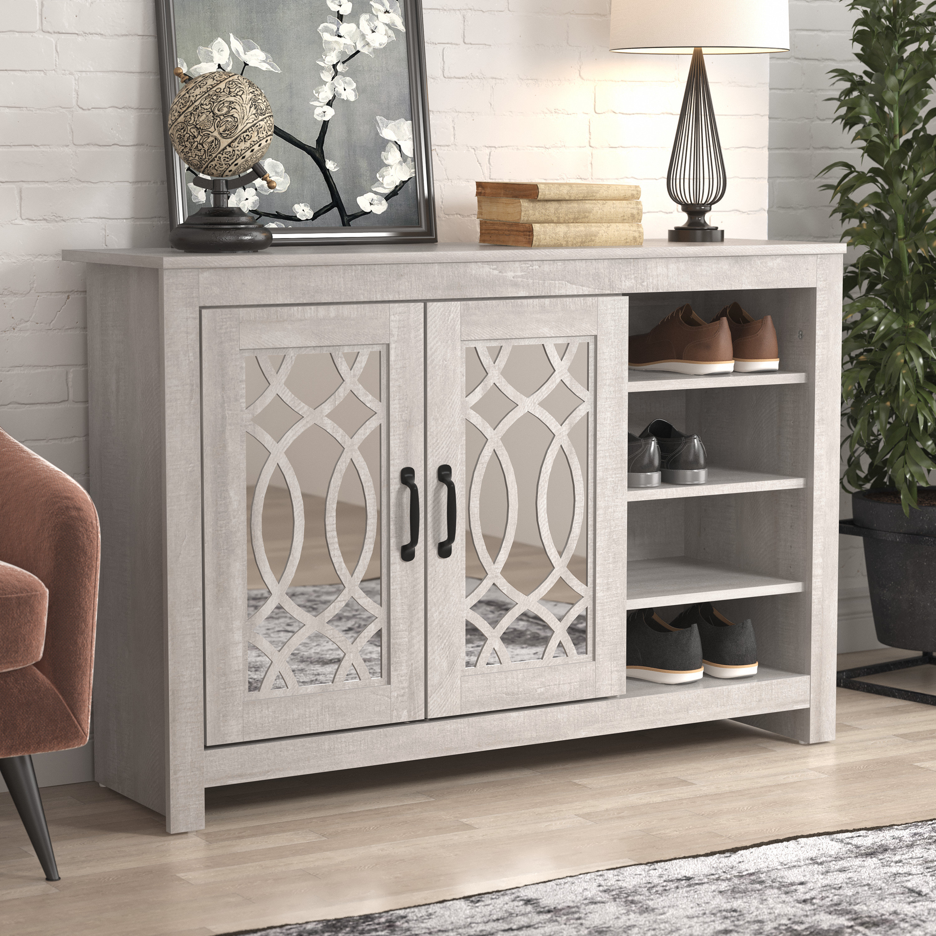 Lark Manor Armoire de rangement pour chaussures 16 paires Allivia et ...