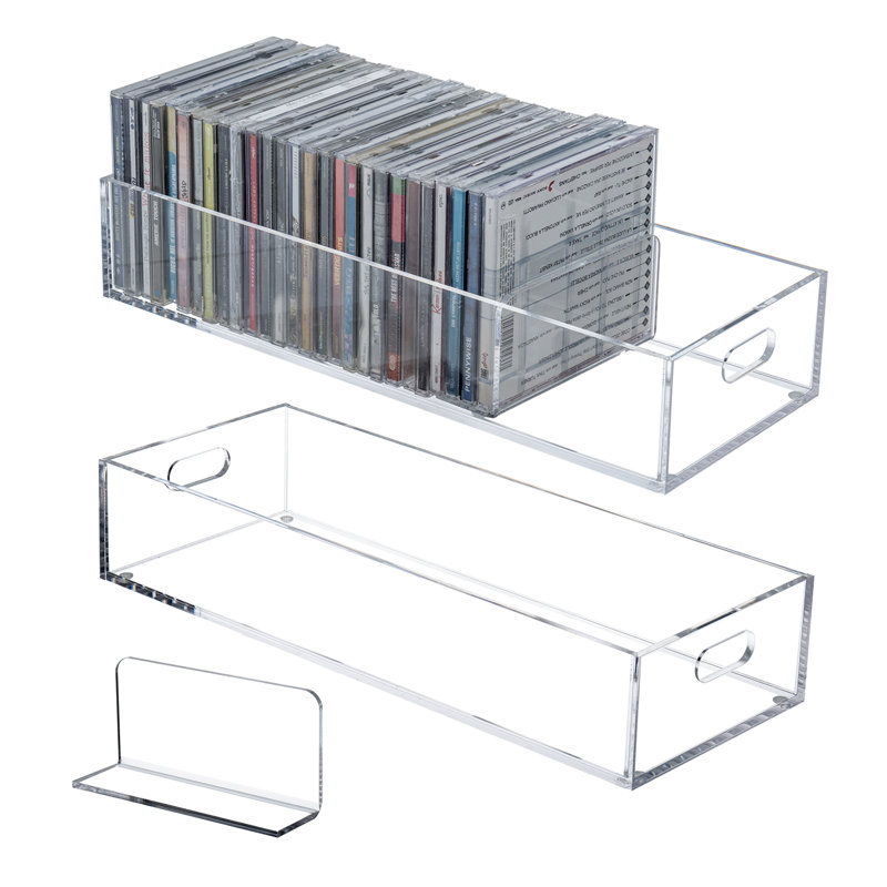 Ebern Designs 2 Piece Acrylic Media Cd Storage Rack | Wayfair