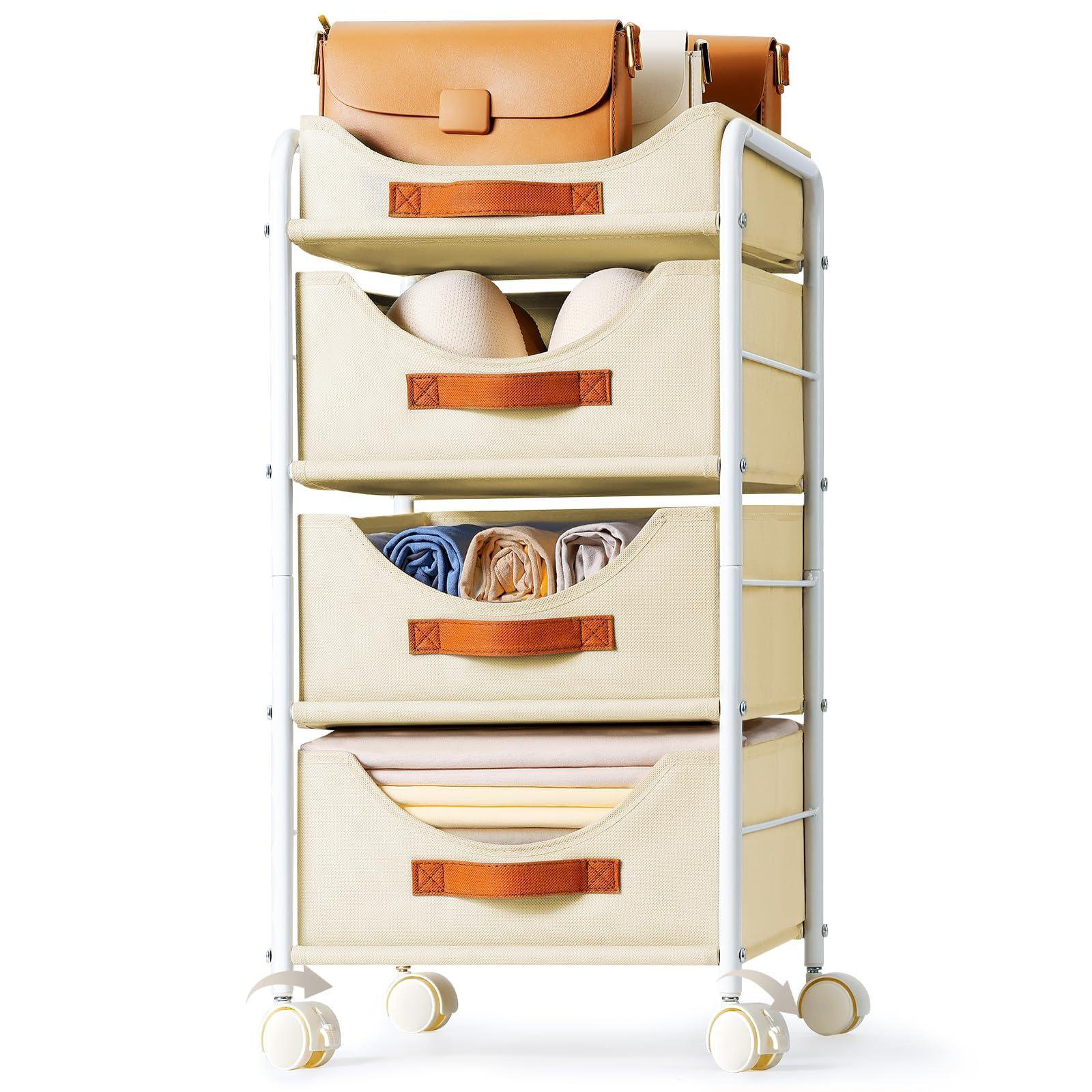 Rebrilliant Closet Organizer And Storage 4 Layers, Fabric Clothes ...