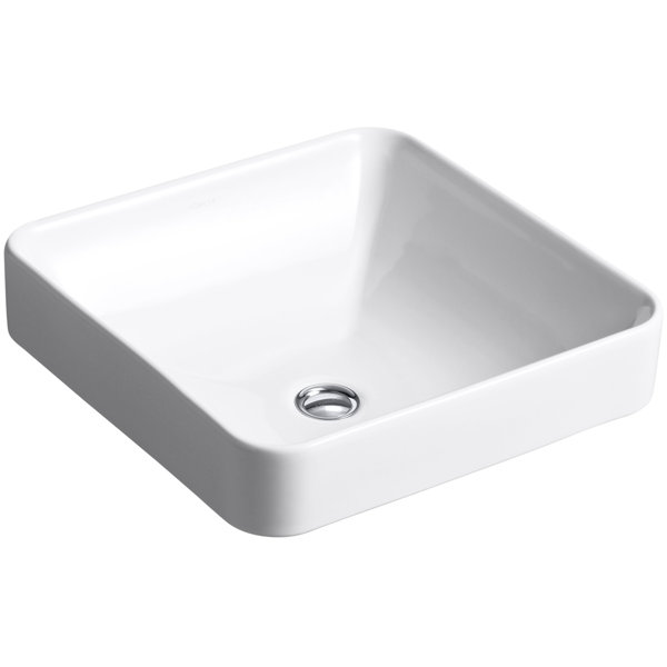 Vox® Ceramic Square Vessel Bathroom Sink with Overflow & Reviews ...