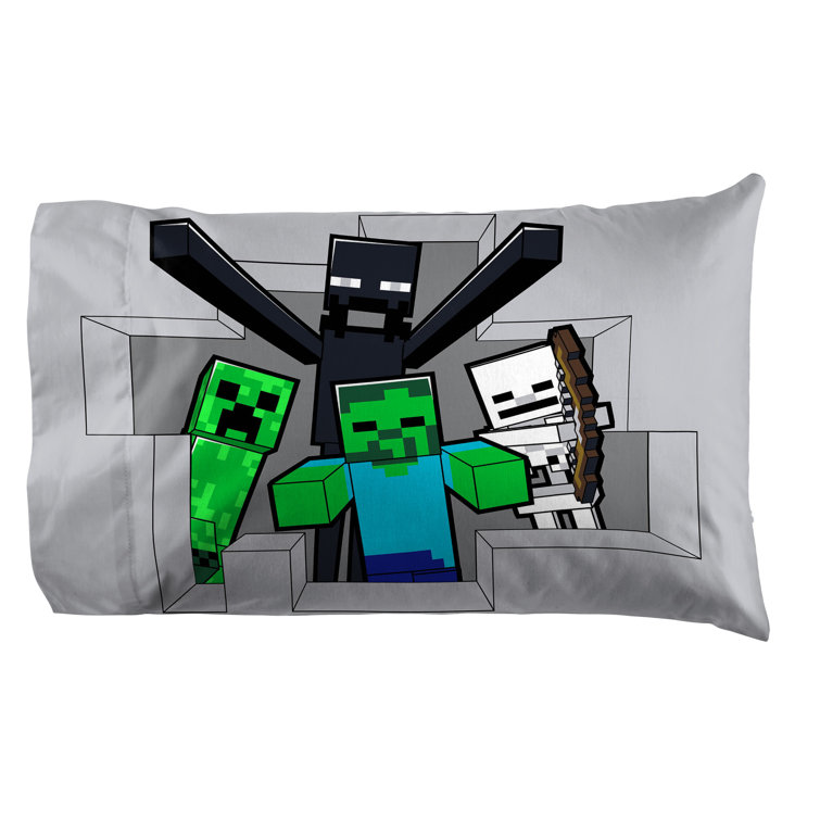Microsoft Minecraft 'Fight Back' 100% Cotton Pillowcase | Wayfair.co.uk