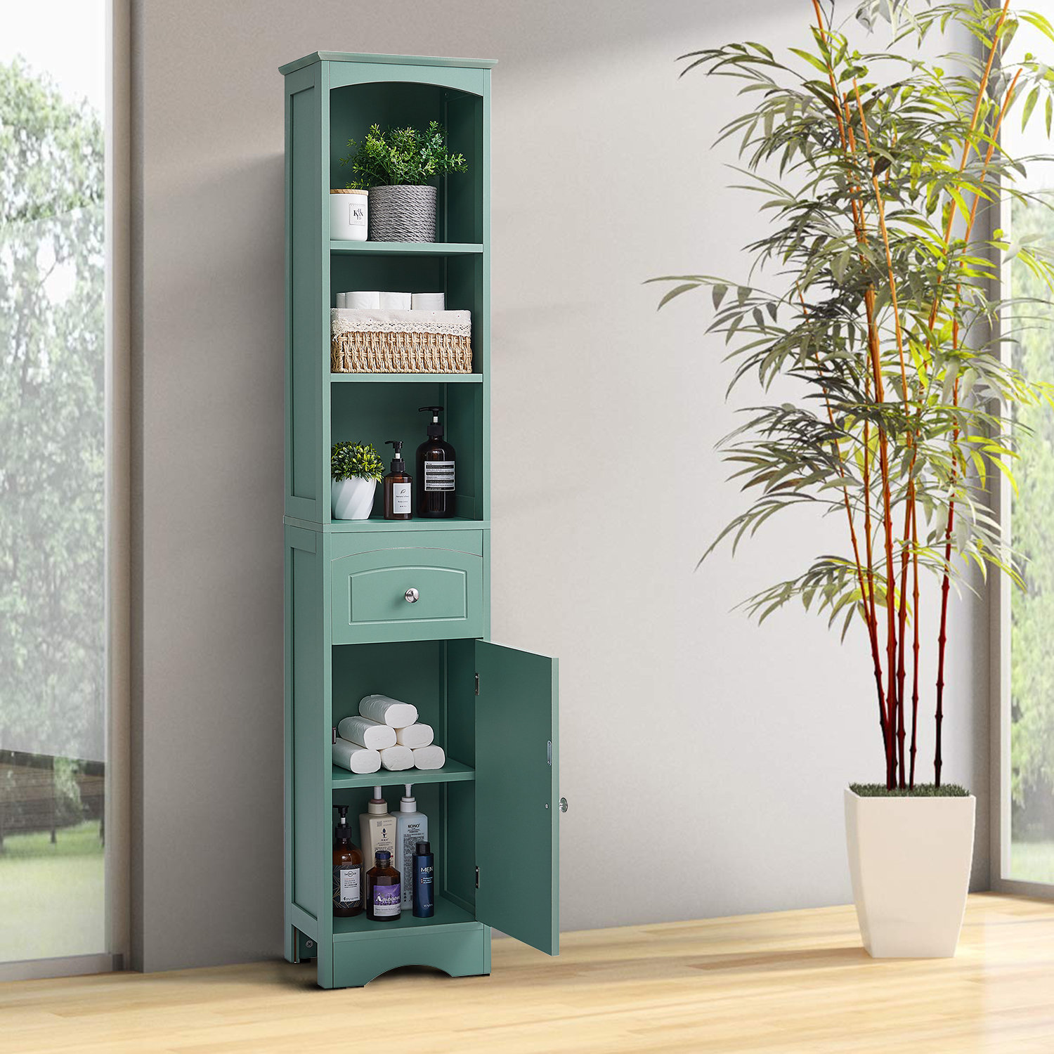 Red Barrel Studio® Edva Simple and practical bathroom storage cabinet ...