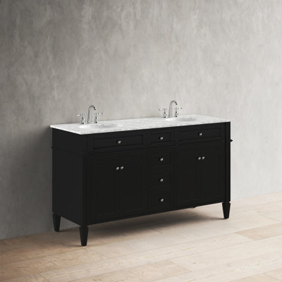 Birch Lane™ Rivers 60'' Double Bathroom Vanity with Marble Top ...