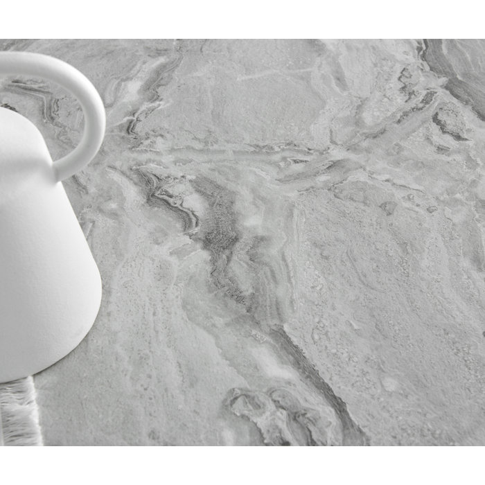 East Urban Home Carzon Marble Effect Melamine Dining Table and Chairs ...