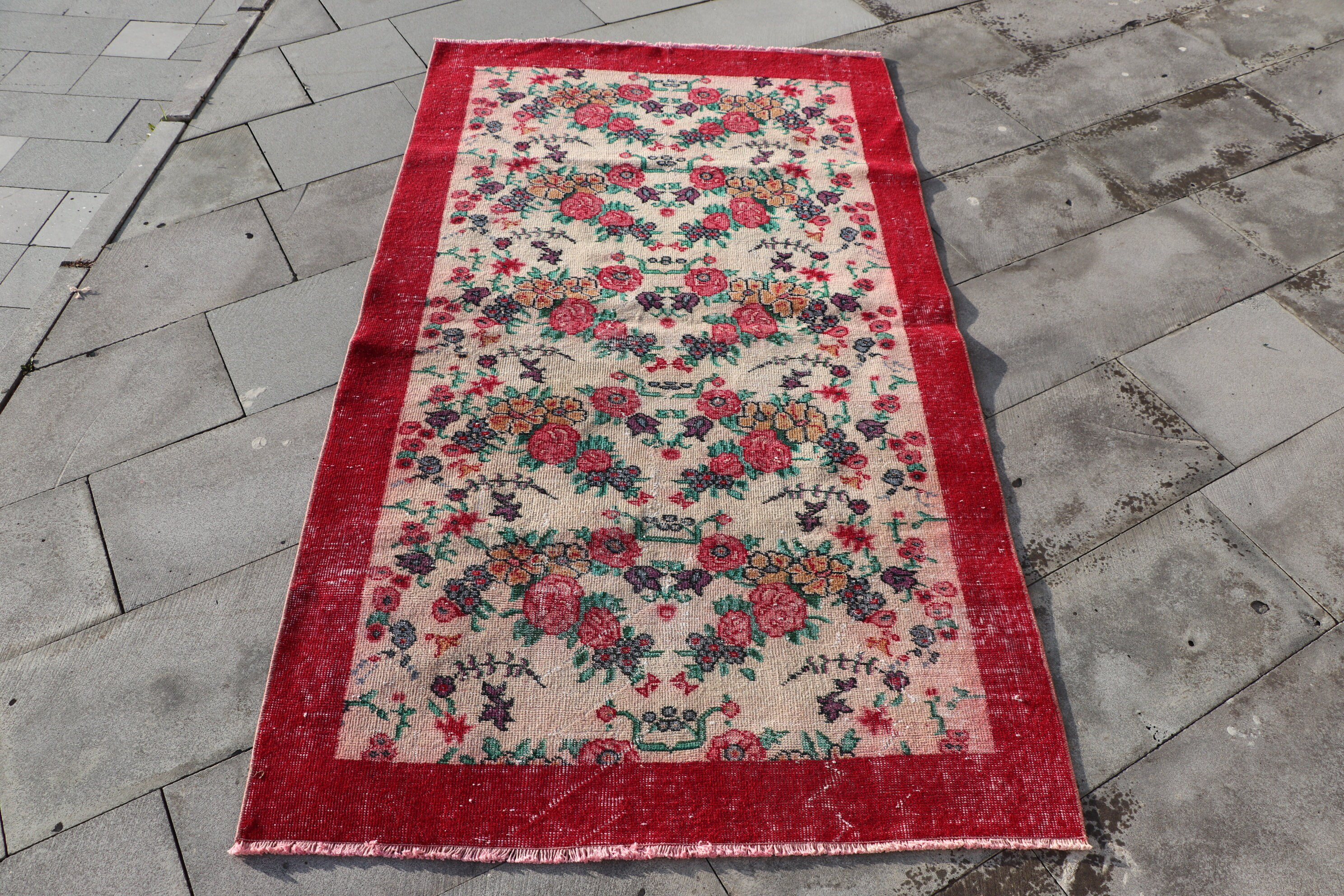 Astoria Grand Turkish Inspired Red Floral Area Rug For Living Room ...