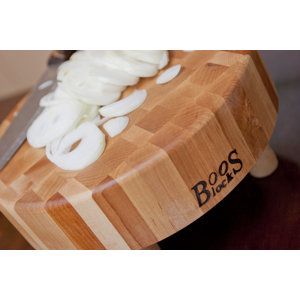 John Boos BoosBlock® 3" Thick Butcher Block Cutting Board with Legs ...