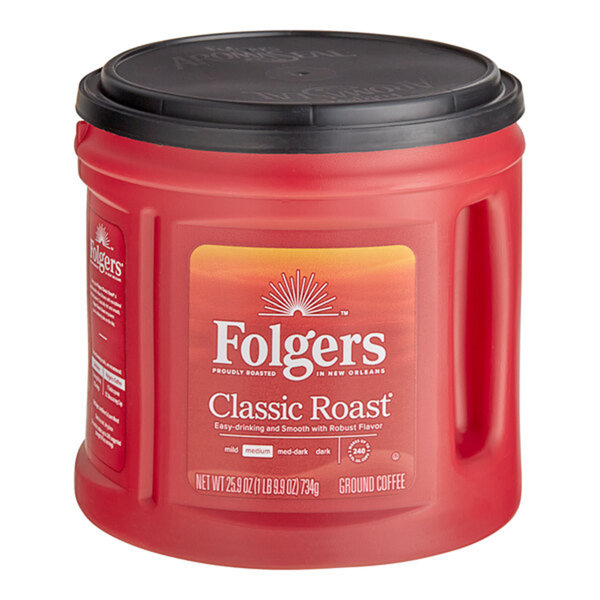 FixtureDisplays Folgers Classic Roast Ground Coffee Can 25.9 Oz. WS ...
