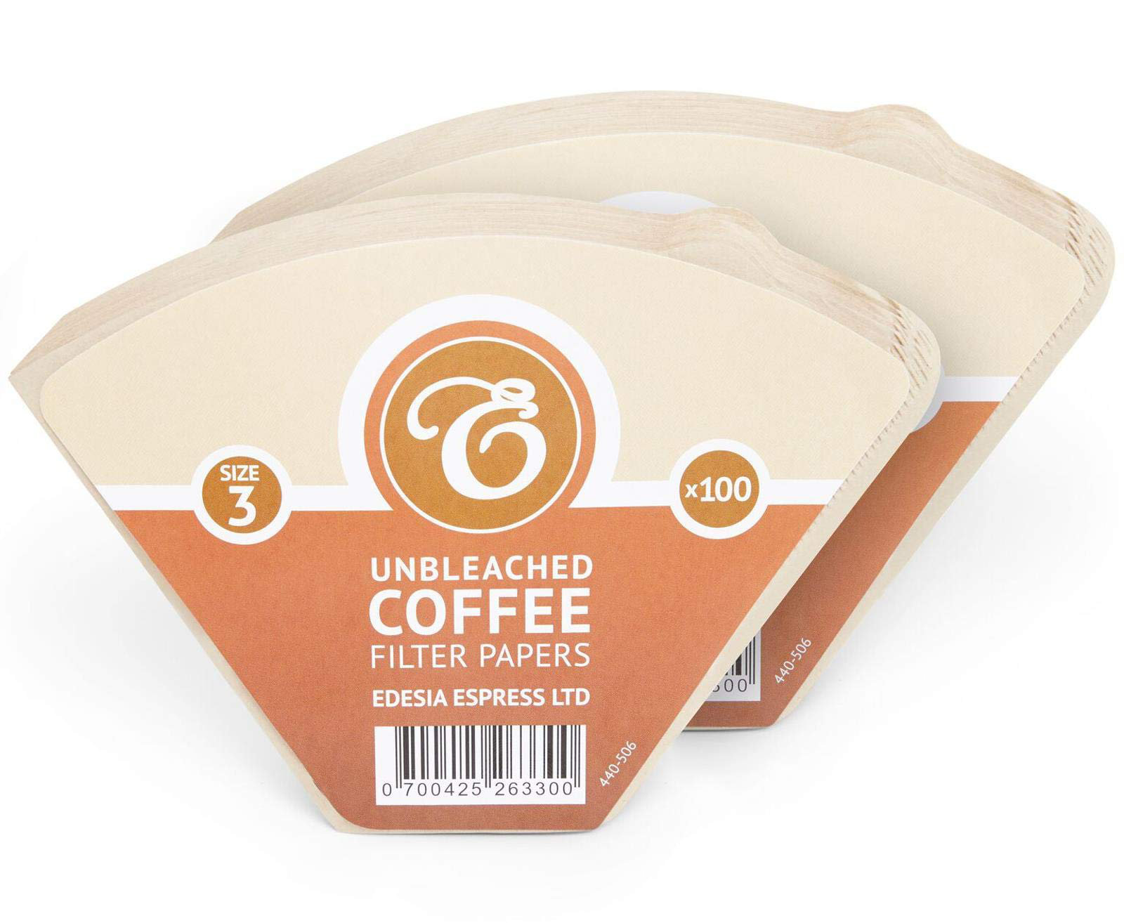 Edesia Espress 200 Size 3 Brown Coffee Filter Paper Cones – Commercial ...