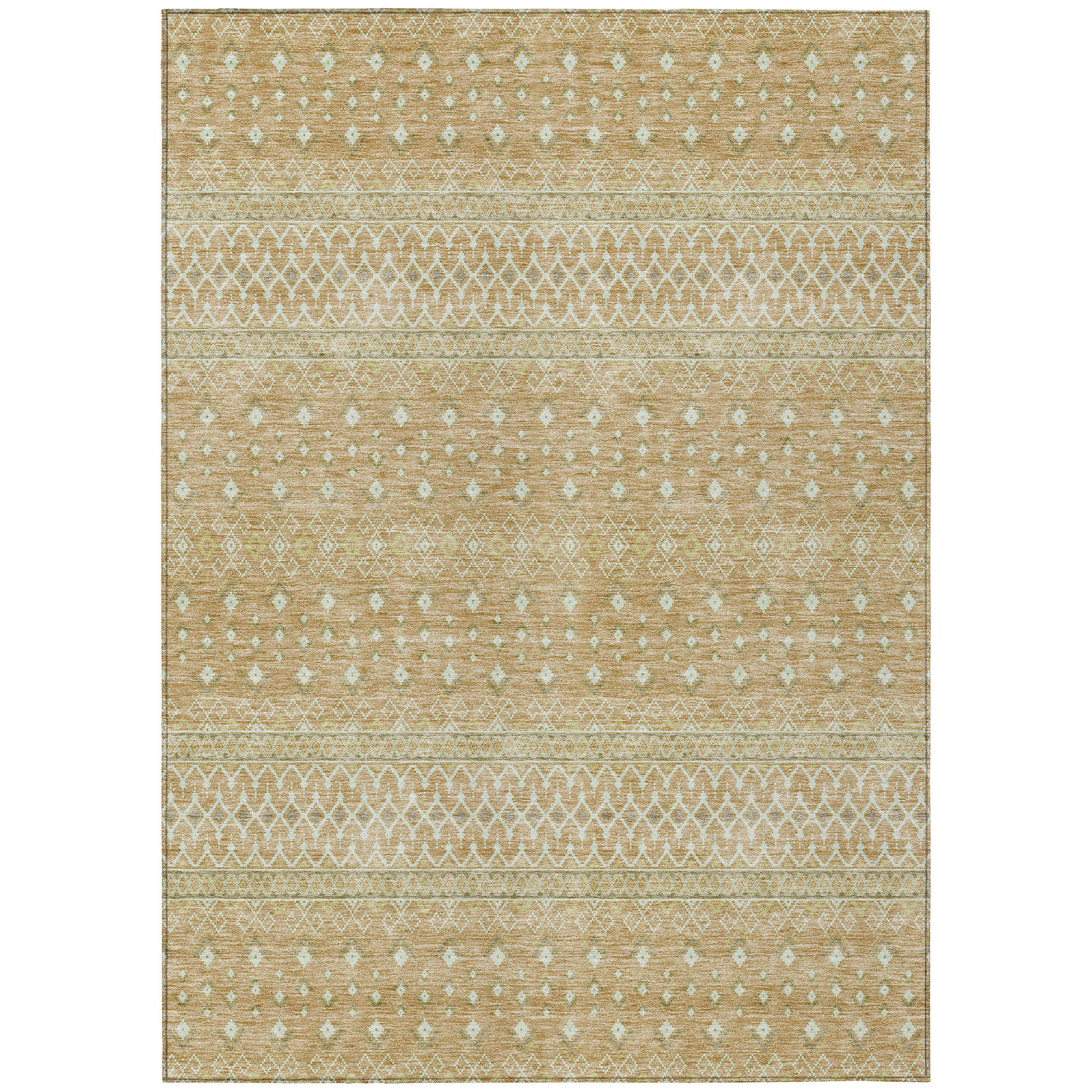 HomeRoots 8' X 10' Copper Ivory Tribal Washable Indoor Outdoor Area Rug ...