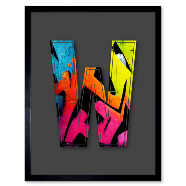 Wee Blue Coo Letter W Tagging - Single Picture Frame Graphic Art ...