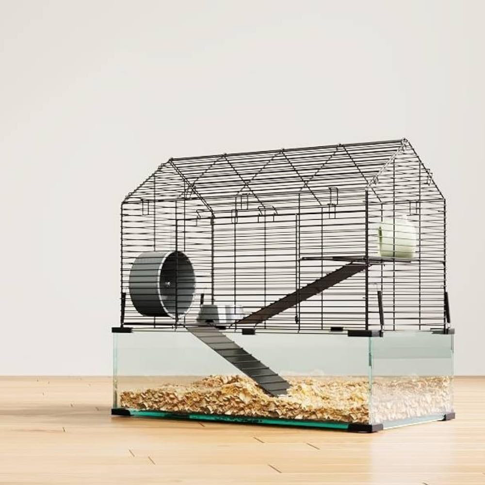 Ebern Designs Large Hamster Cage, 3-Tier Gerbil Cages With Running ...