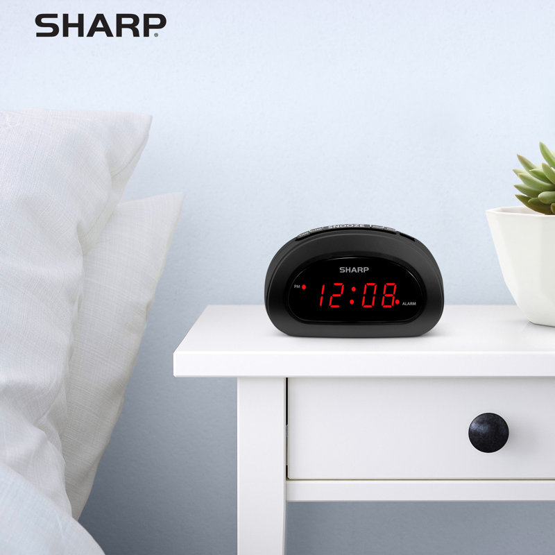 Sharp Small Digital Alarm Clock with Snooze and Battery Backup | Wayfair