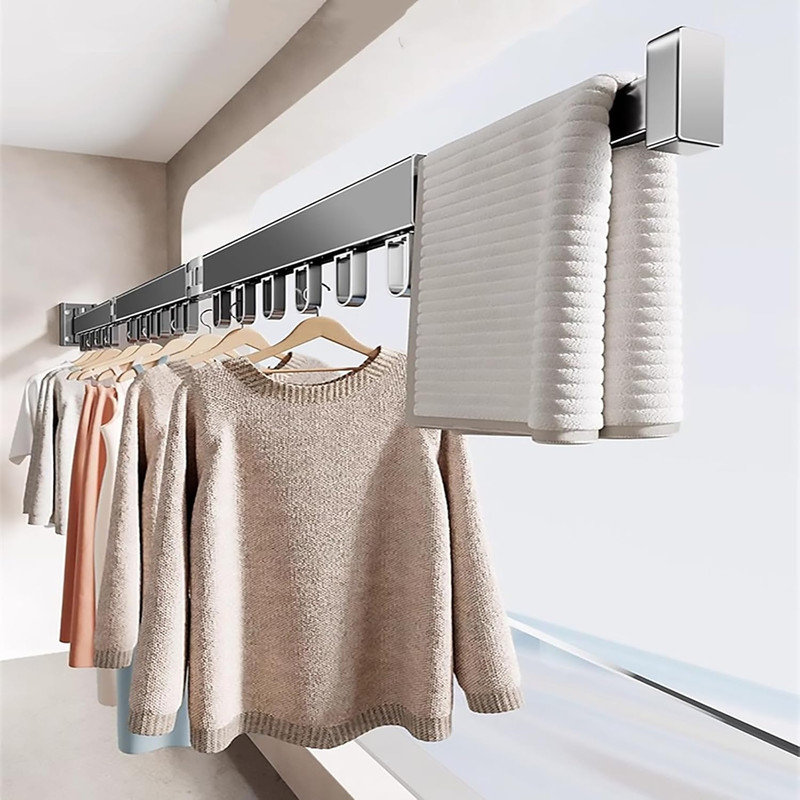 Rebrilliant Wall Mounted Clothes Drying Rack, Retractable Clothes ...