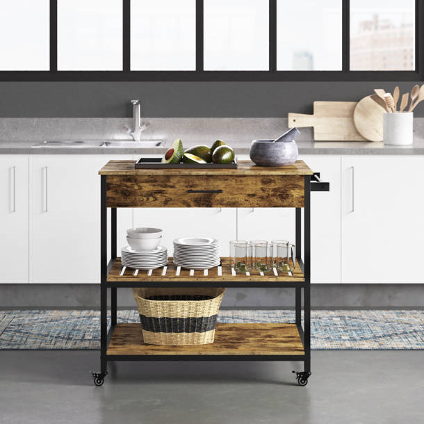 Steelside™ Alisa Wood Kitchen Cart & Reviews | Wayfair