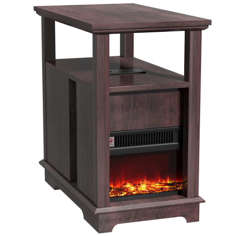 Wildon Home® Albaraa 23.6''Tall Electric Fireplace Heater End Table ...