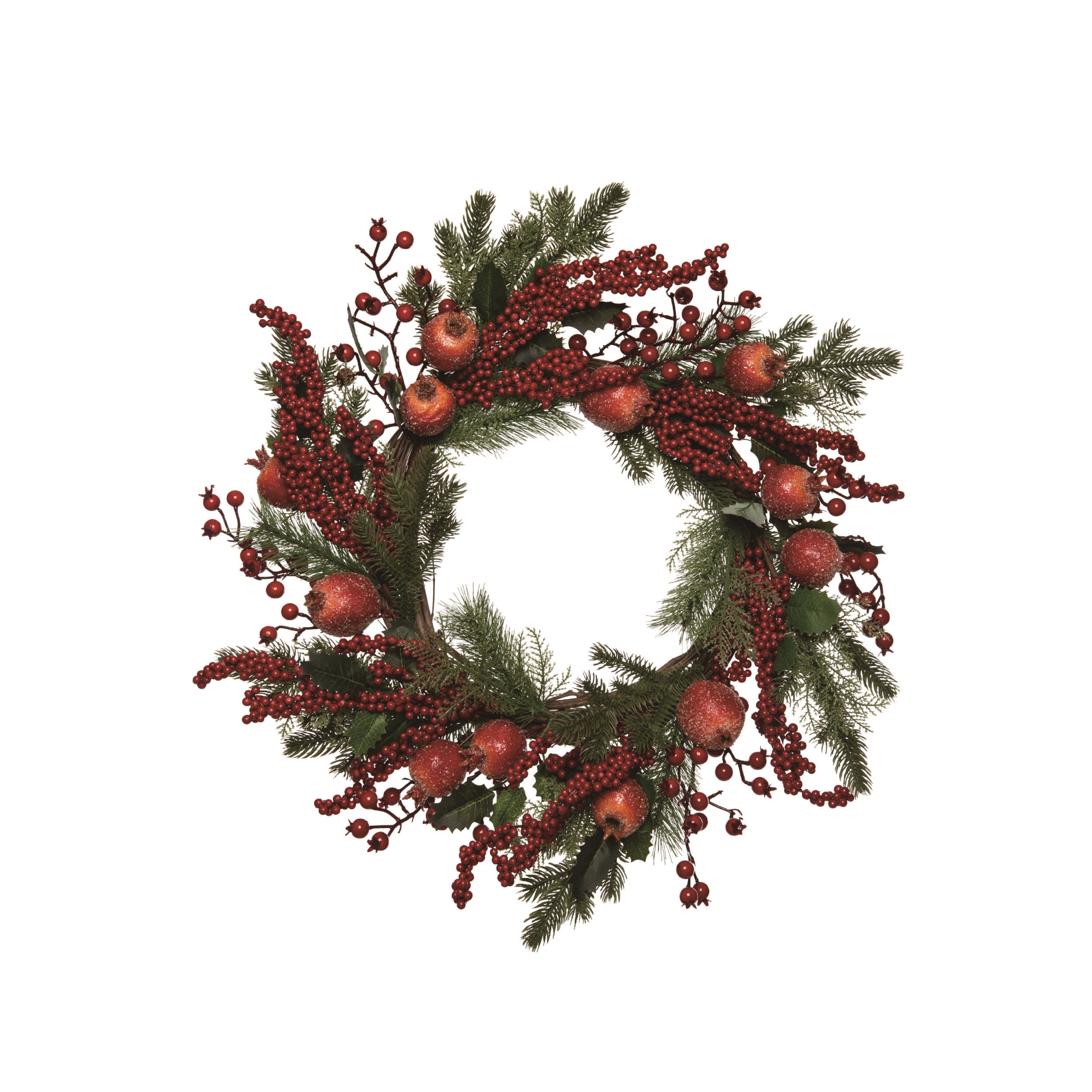 The Holiday Aisle® Gorrill Faux Pomegranate 24'' Wreath | Wayfair
