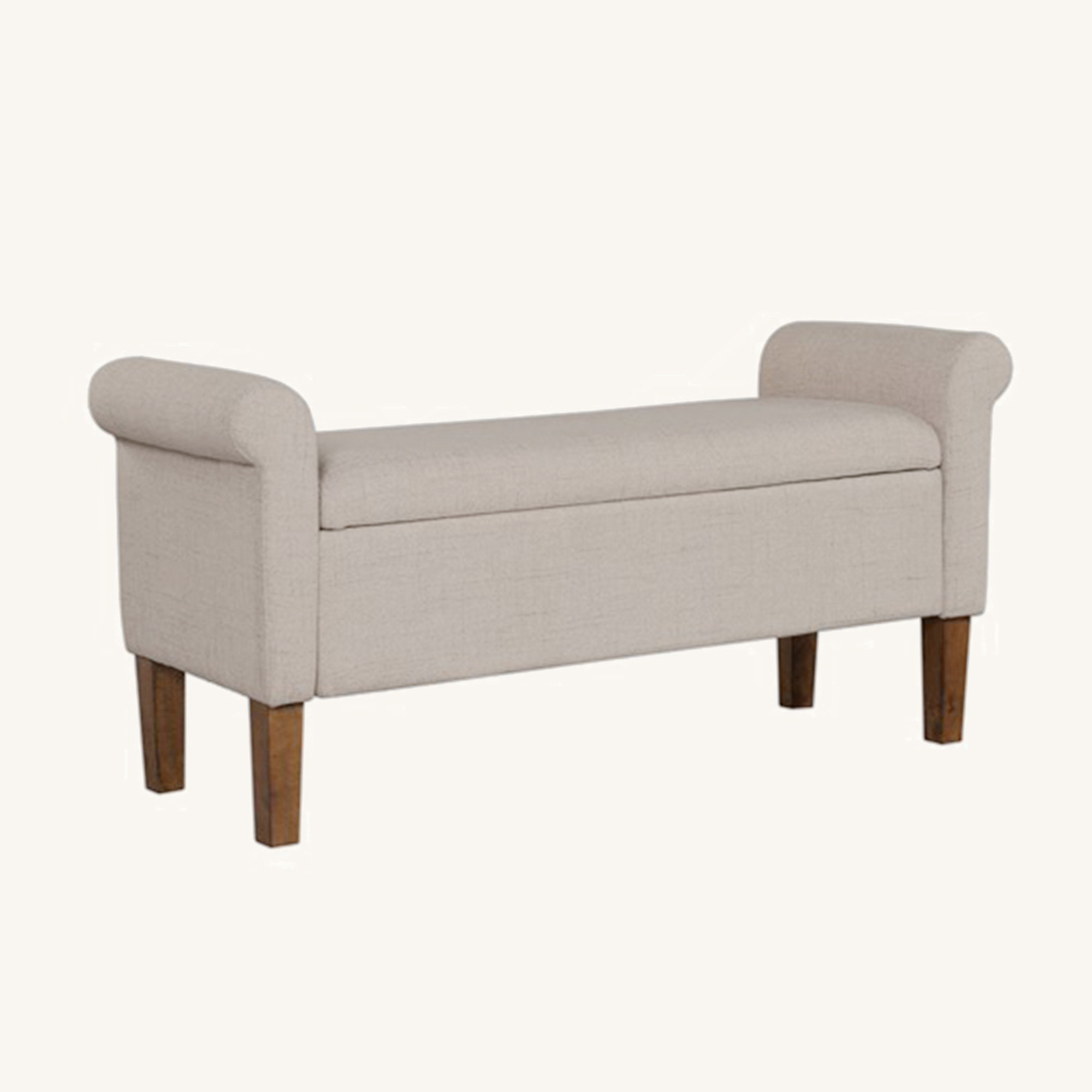 Alcott Hill® Stylish Upholstered Storage Bench With Rolled Armrests And ...