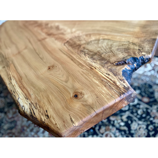 Loon Peak® Live Edge Forked Maple Table with Beautiful Fiddleback ...