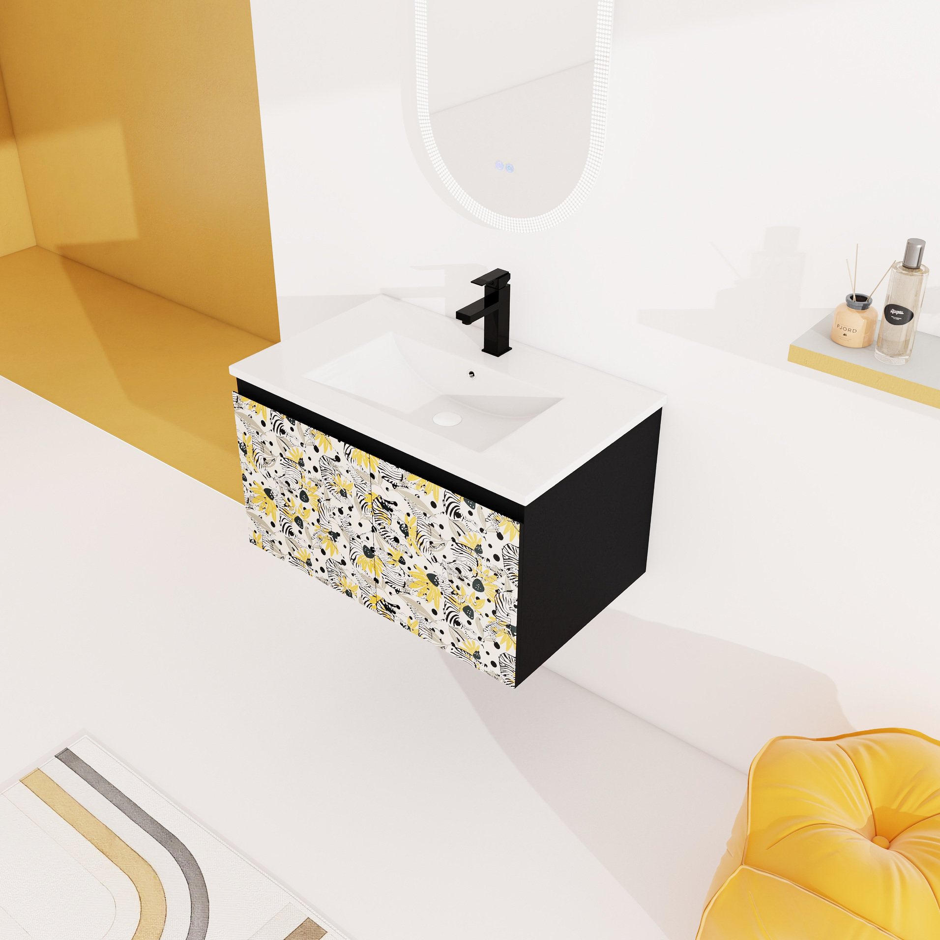 Wrought Studio™ Modern 30'' Bathroom Vanity With Ceramics Sink. Soft ...