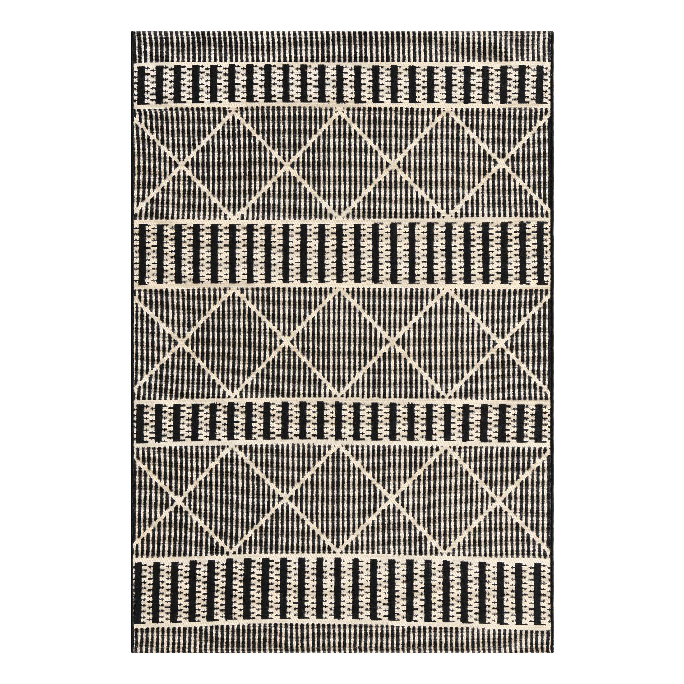Foundry Select Black Dalyan Indoor/Outdoor Trellis Rug & Reviews | Wayfair