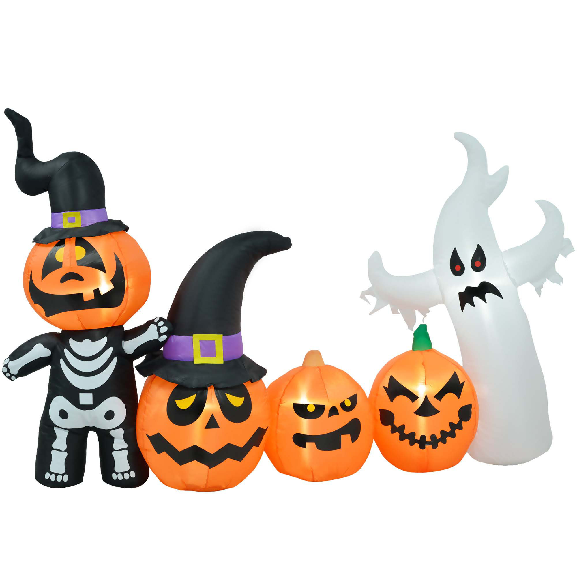 Darby Home Co 7.5Ft Halloween Inflatables Pumpkin Ghost Family, Blow Up ...