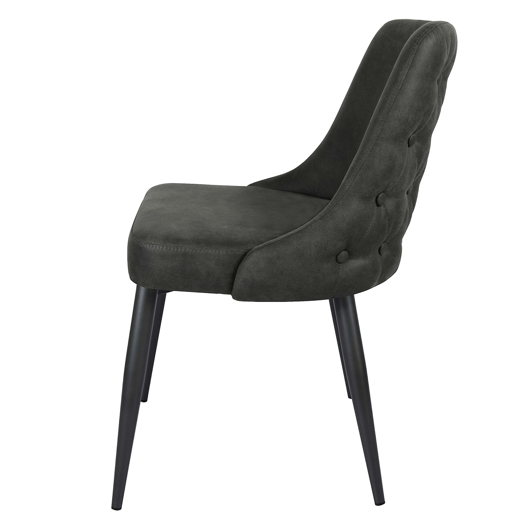Corrigan Studio® 2 Grey Microfiber Dining Chairs With Curved And Flare ...
