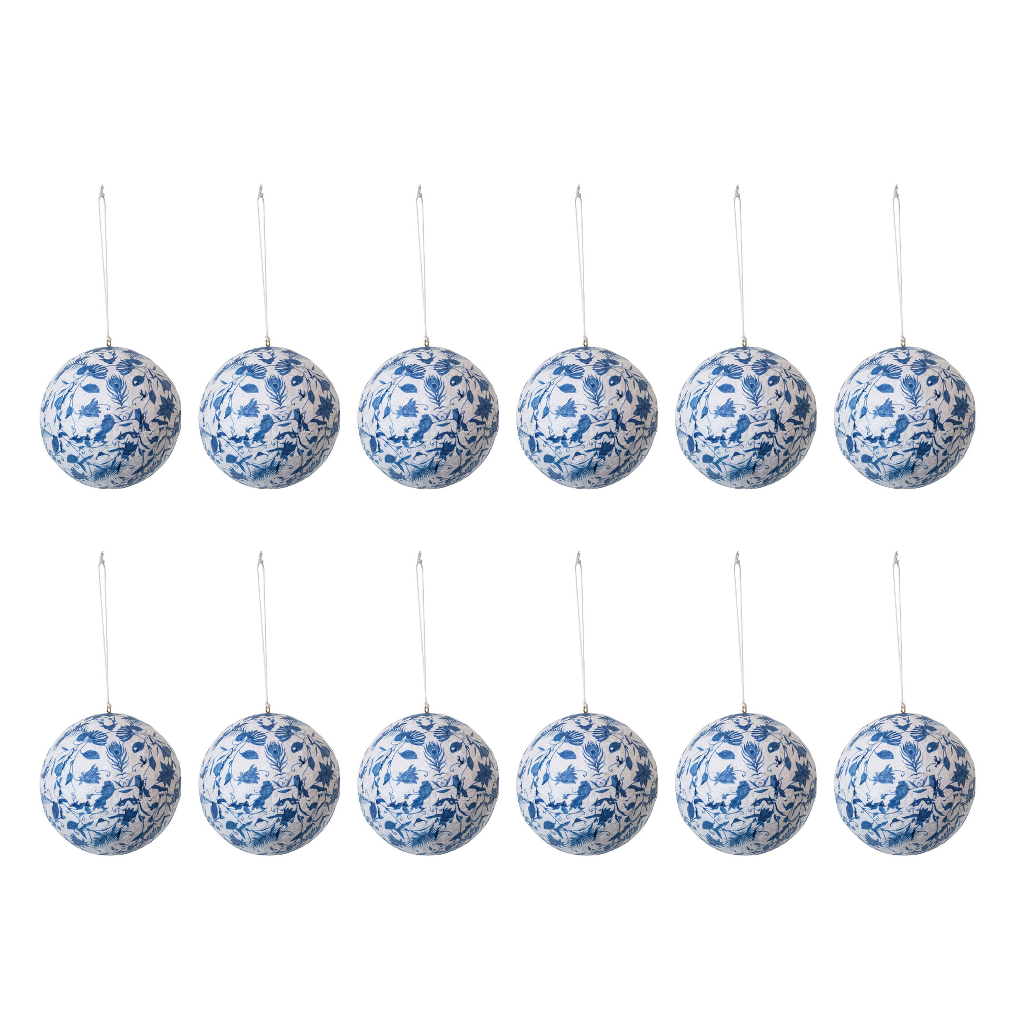 Creative Co-Op Large Round Printed Paper Mache Ball Ornament With ...
