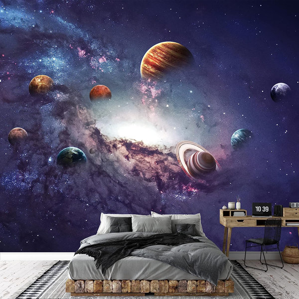 IDEA4WALL Planet In Outer Space Galaxy System Paintable Wall Mural ...