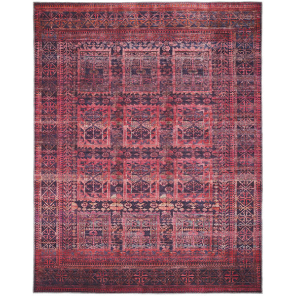 Bungalow Rose Performance Red/Purple Rug & Reviews | Wayfair