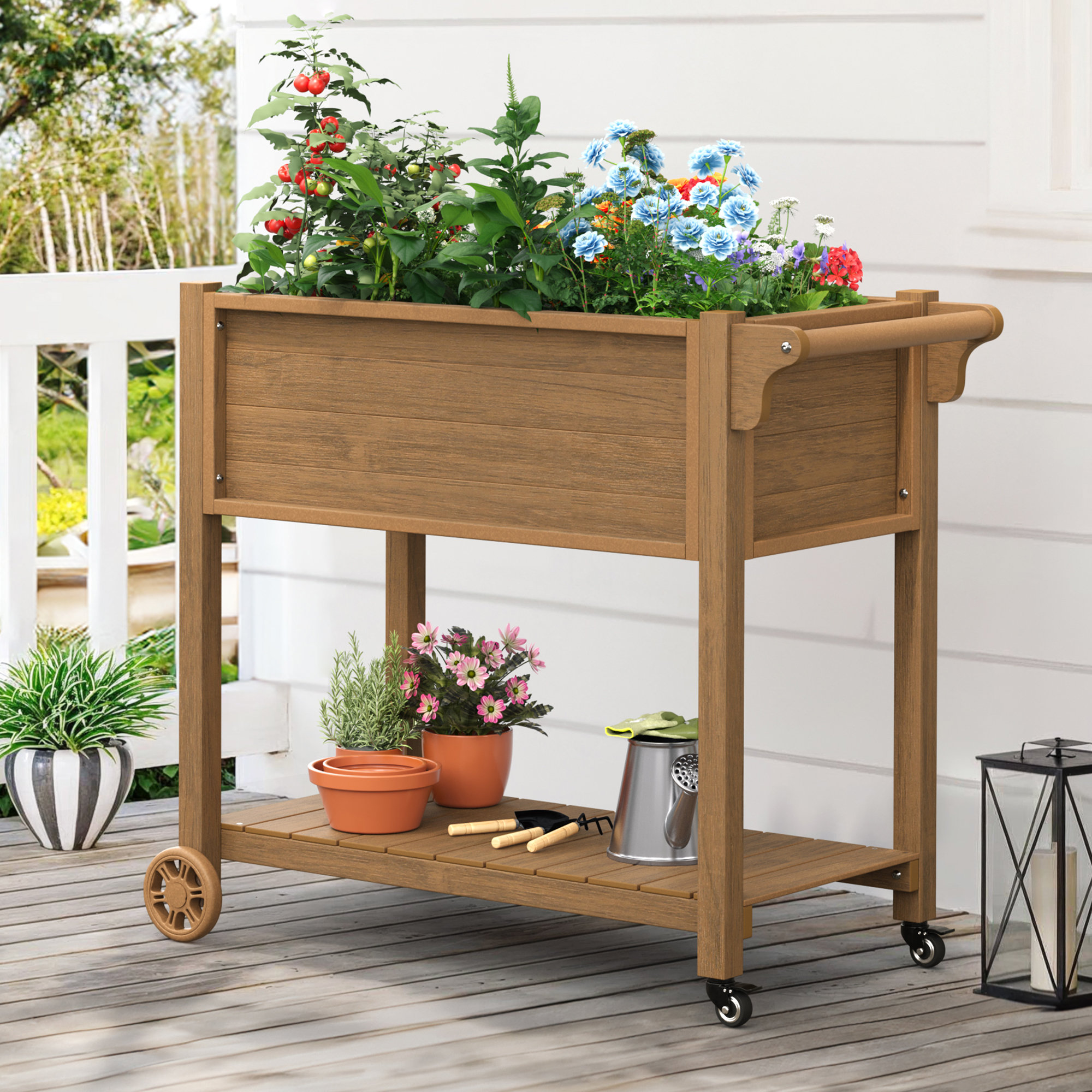 Latitude Run® Anti-Rotting Outdoor Elevated Planter Box With Legs And ...