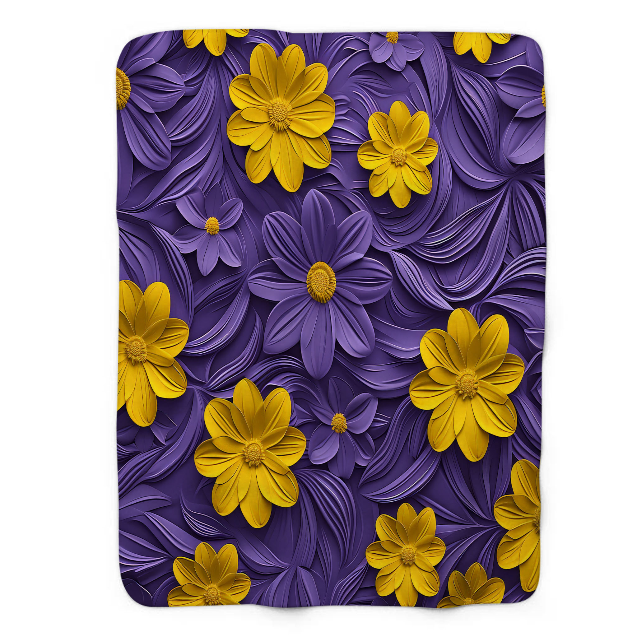 MentionedYou Sun-kissed Lavender Posies - 1 Piece Premium Sherp Throw ...
