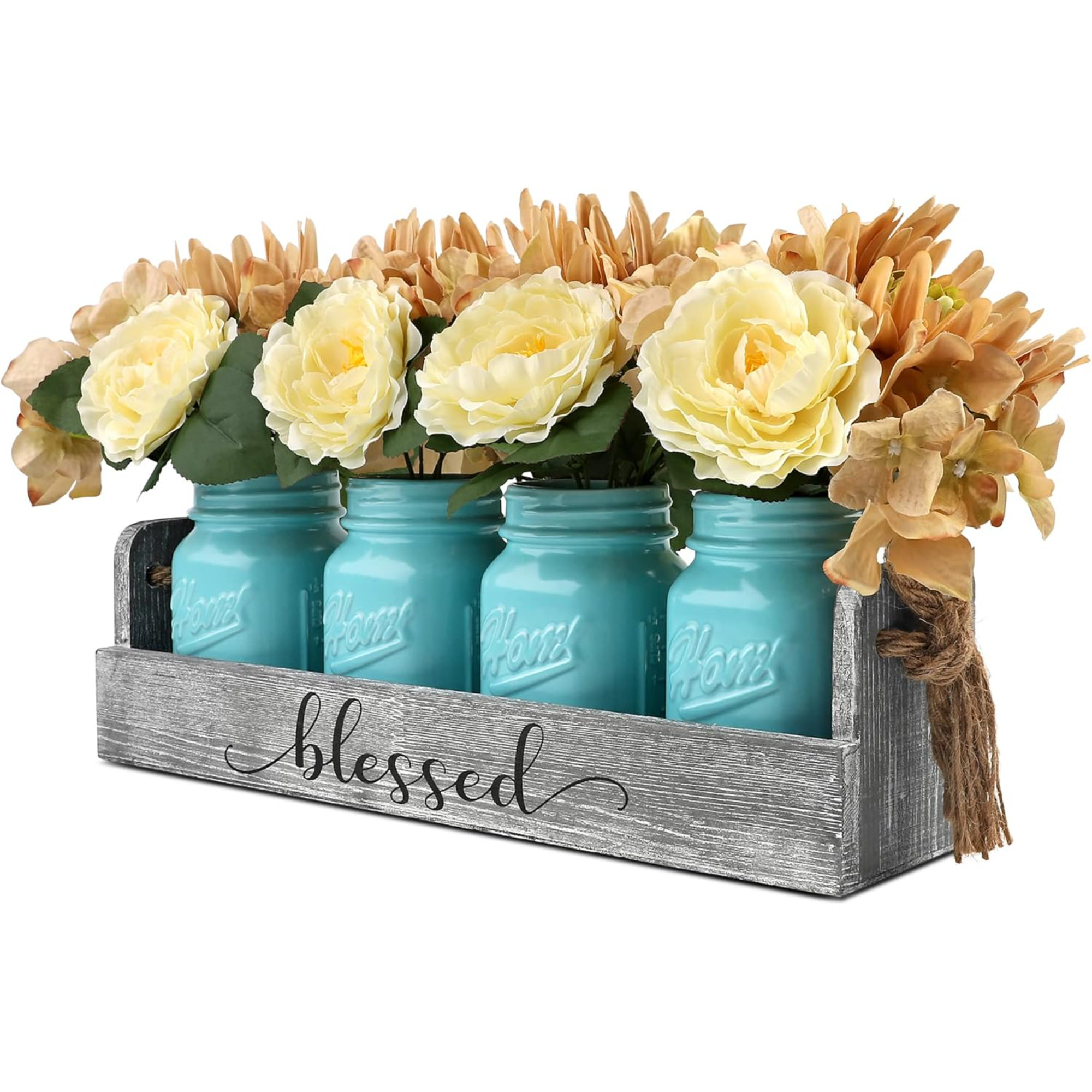 Gracie Oaks Table Centerpieces For Dining Room, Farmhouse Dining Room ...
